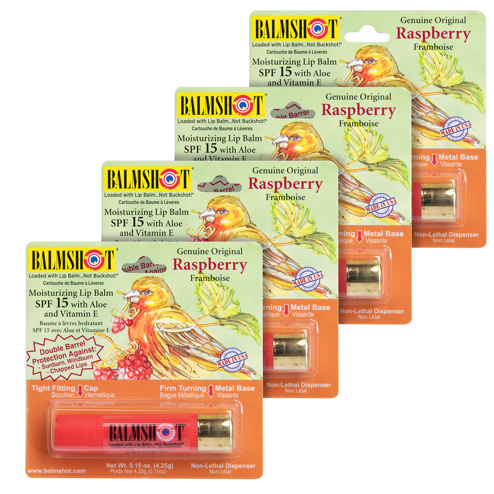 4-Pack Raspberry Lip Balm - $5.50 each (SAVE 15%) – BALMSHOT